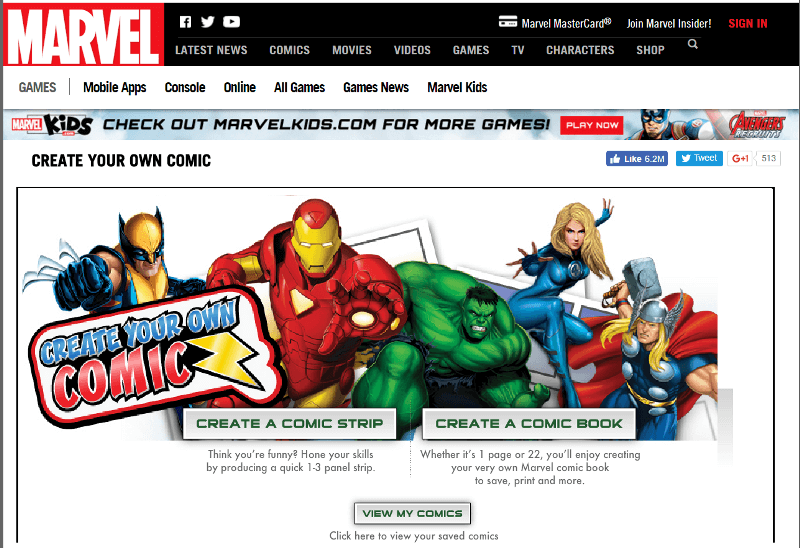 Marvel Create Your Own Comics Supportive Guru